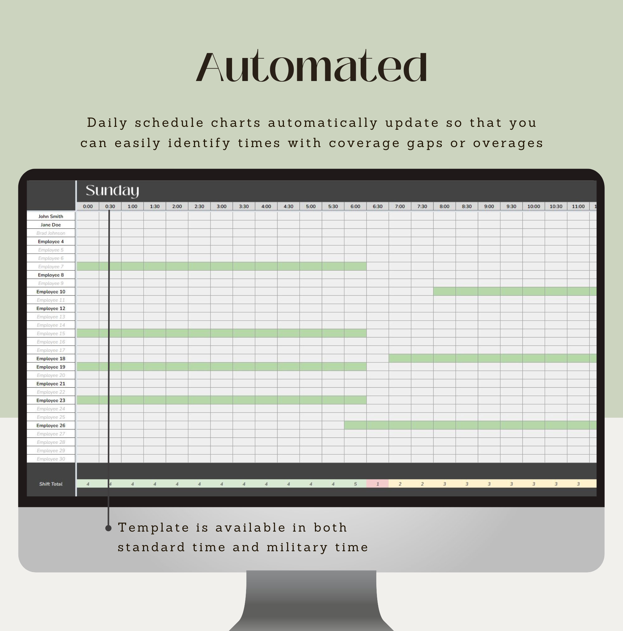 Employee Shift & Schedule Manager Template | Workforce Management Tool ...