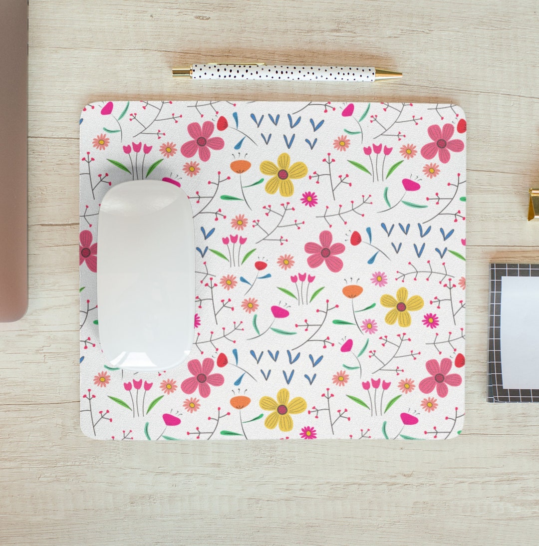 Mouse Pad Spring Flowers | Floral Mouse Pad | Cute Office Decor ...