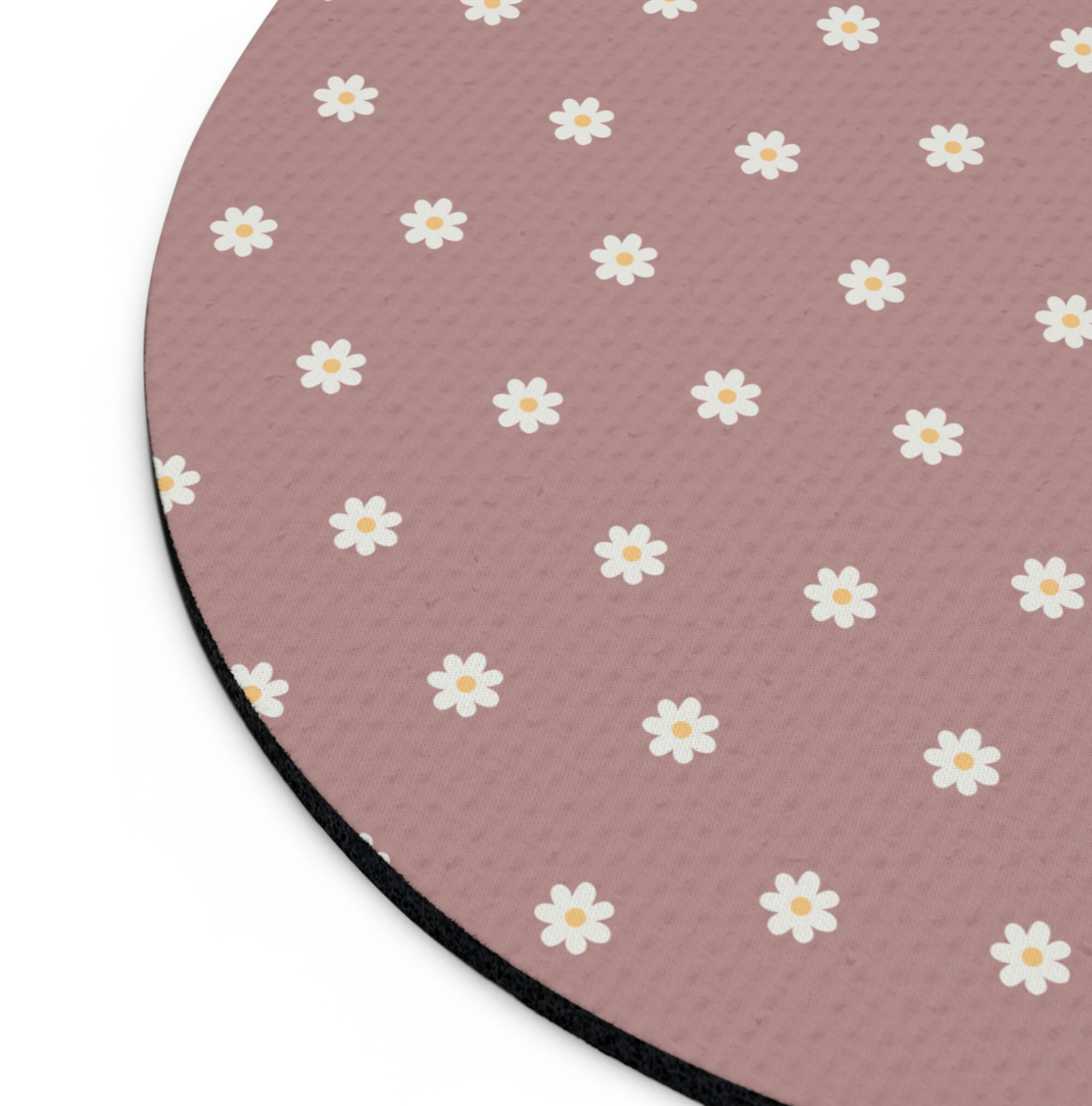 Tiny Daisies Boho Mouse Pad | Cute Pink Mousepad | Boho Office Decor ...