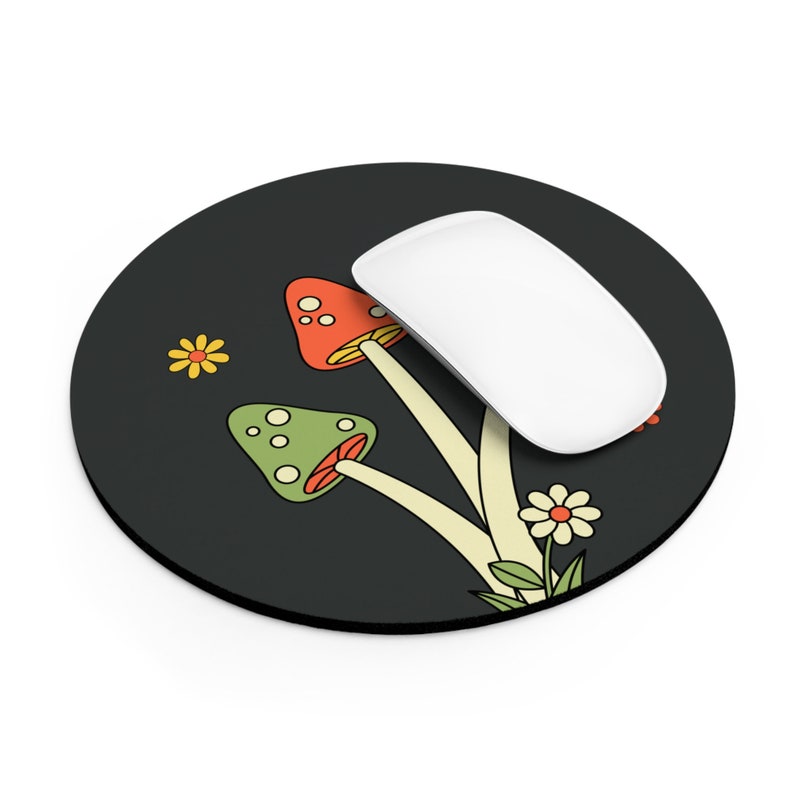 Groovy Mushroom Mouse Pad | Retro Office Decor | Hippie Computer ...