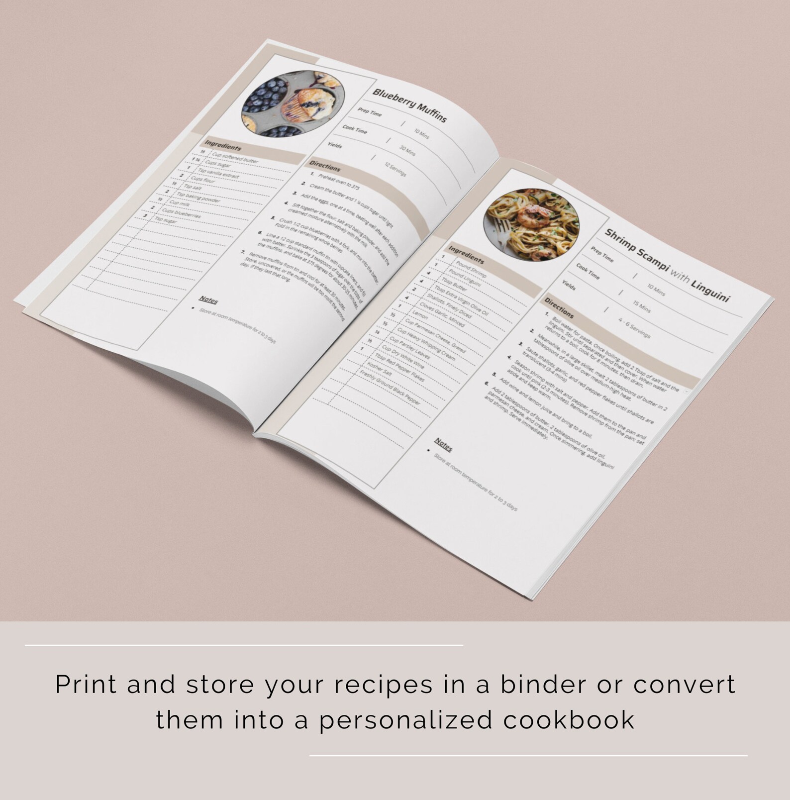 Recipe Template for Google Docs | Printable Recipe Binder Sheet ...