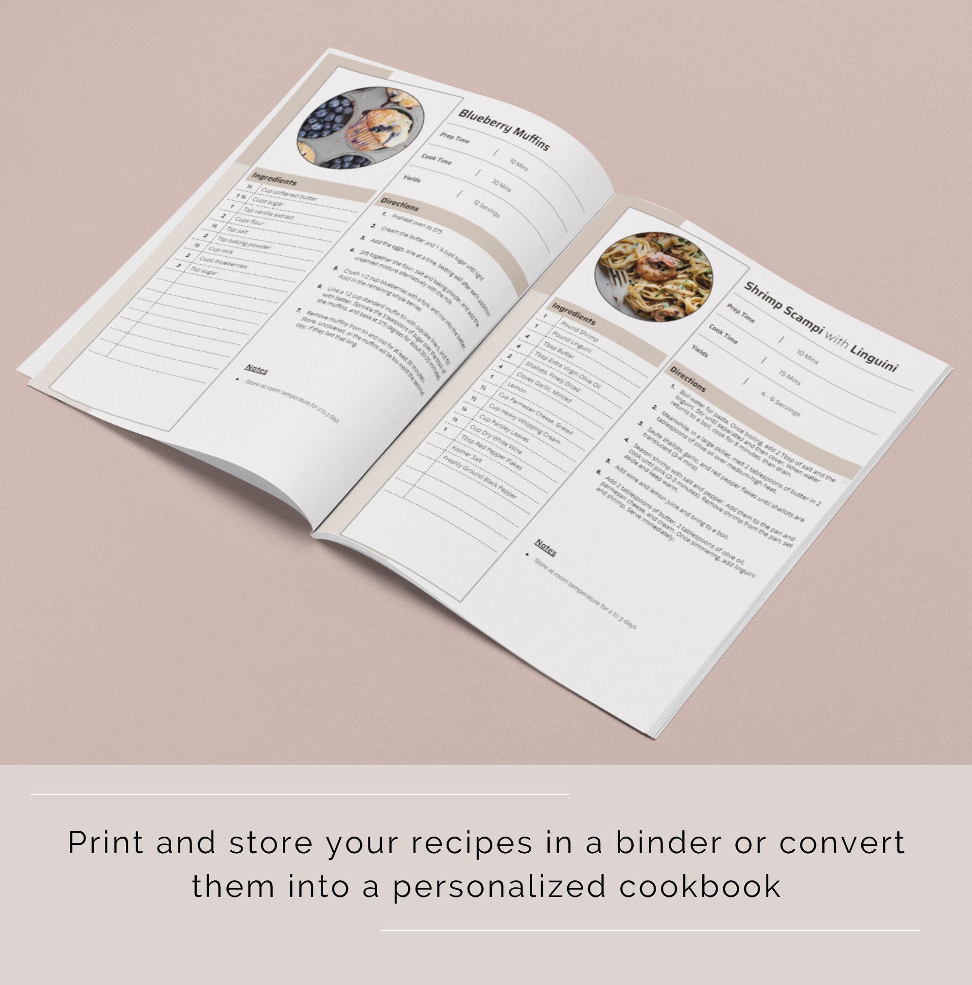 Recipe Template for Google Docs | Printable Recipe Binder Sheet ...