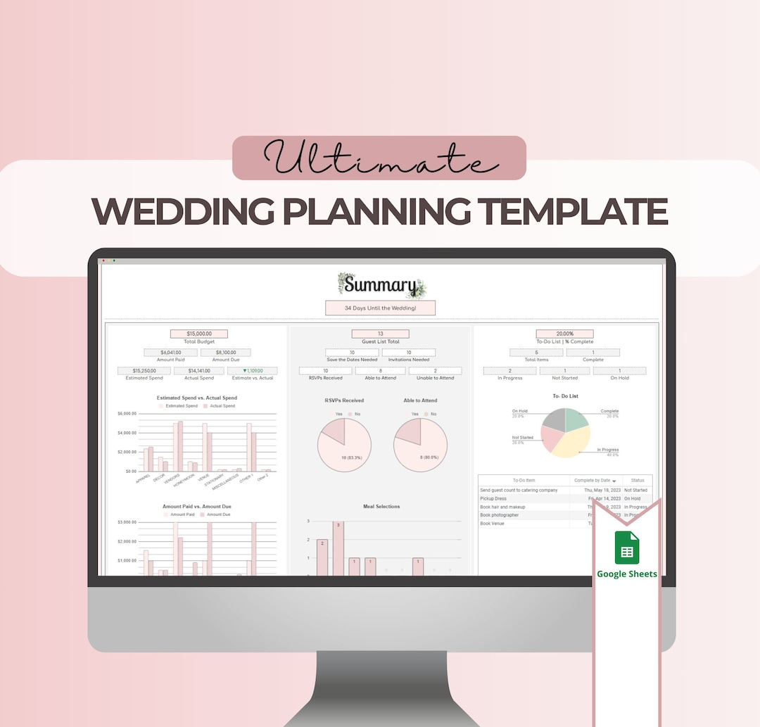 Ultimate Wedding Planning Template for Google Sheets | Automated ...