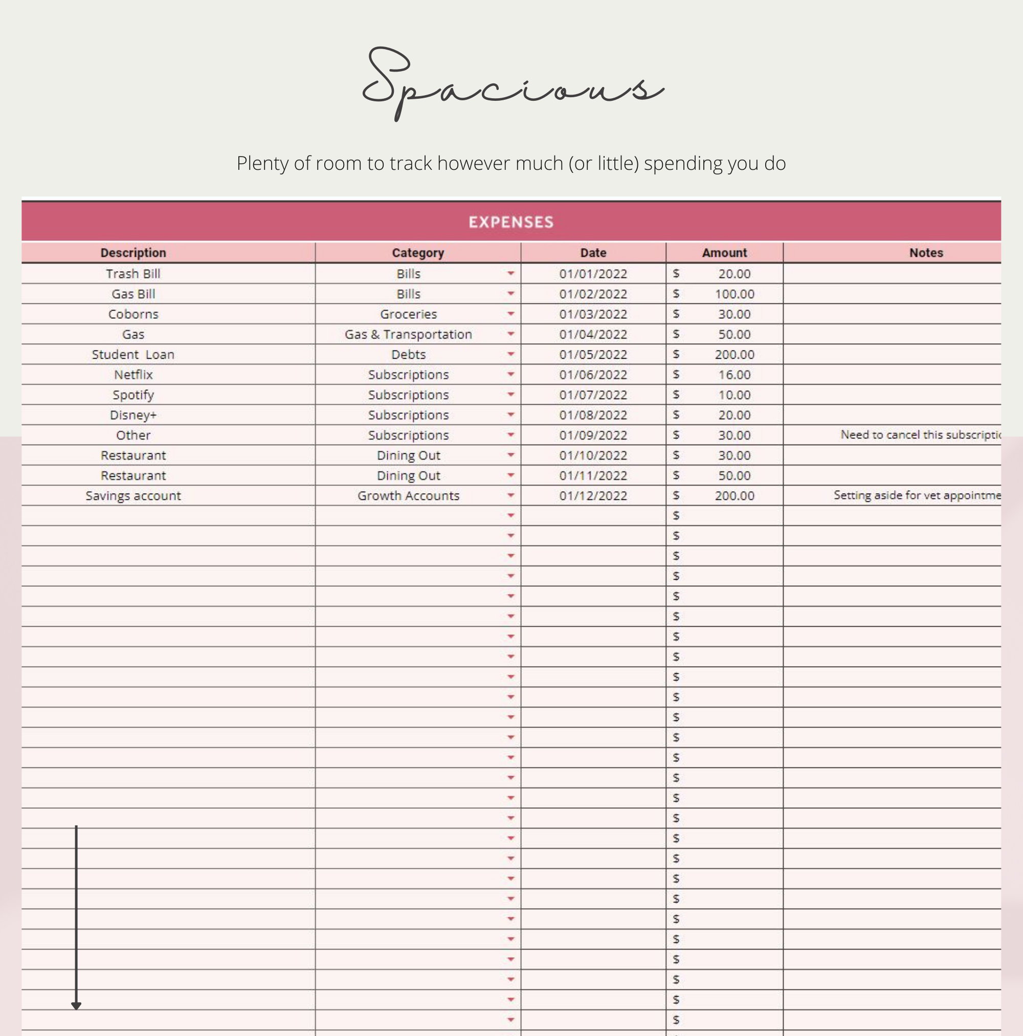 Monthly Budget Spreadsheet pink Annual Personal Finance Tracker Google ...