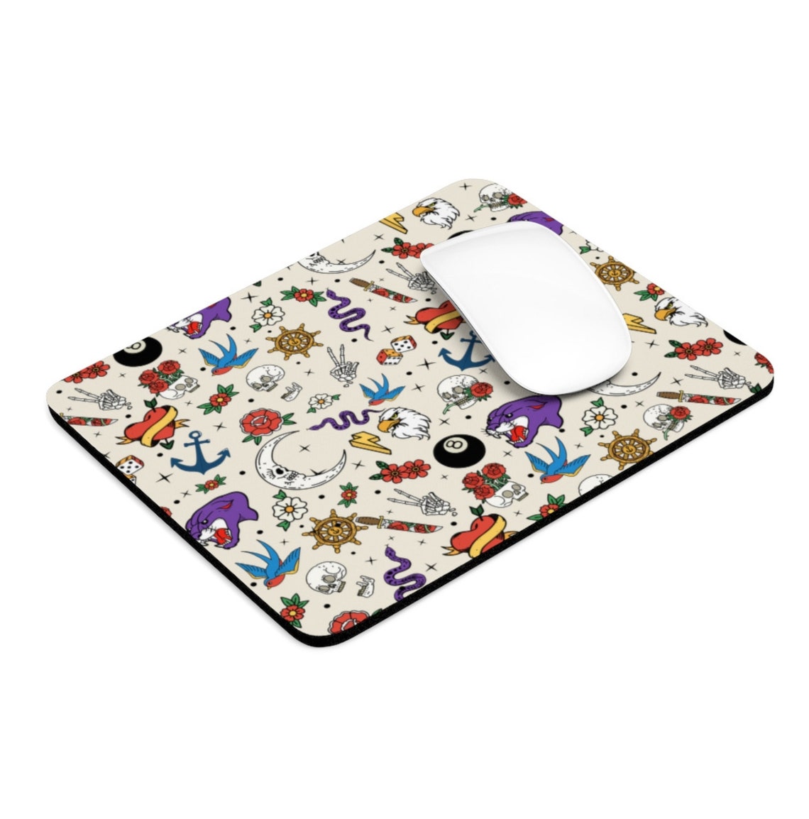 Traditional Doodles Mouse Pad | Punk Design Mousepad | Trendy Office ...