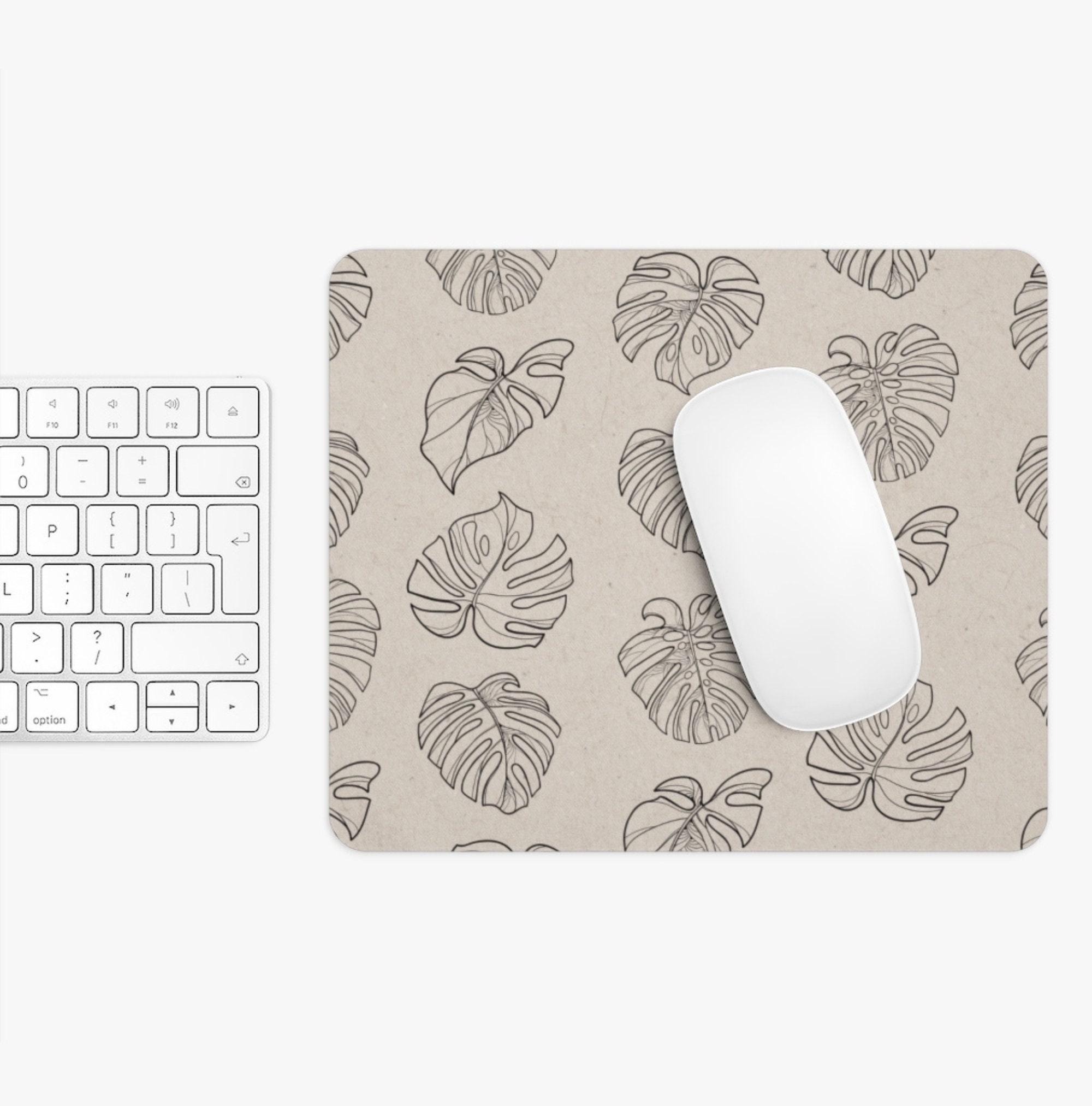 Monstera Leaf Mouse Pad | Minimalist Boho Mousepad | Floral Office ...