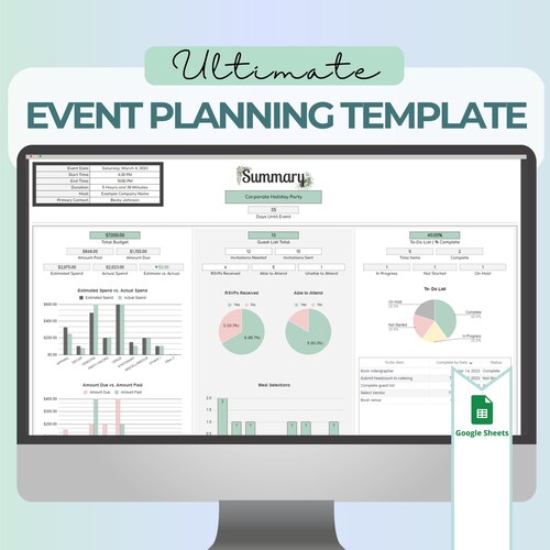 Ultimate Event Planning Template for Google Sheets Automated - Etsy