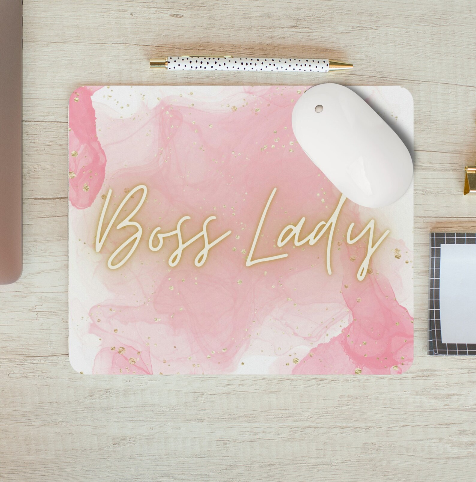 Boss Lady Mouse Pad | Girl Boss Mousepad | Pink Office Decor | Desk ...