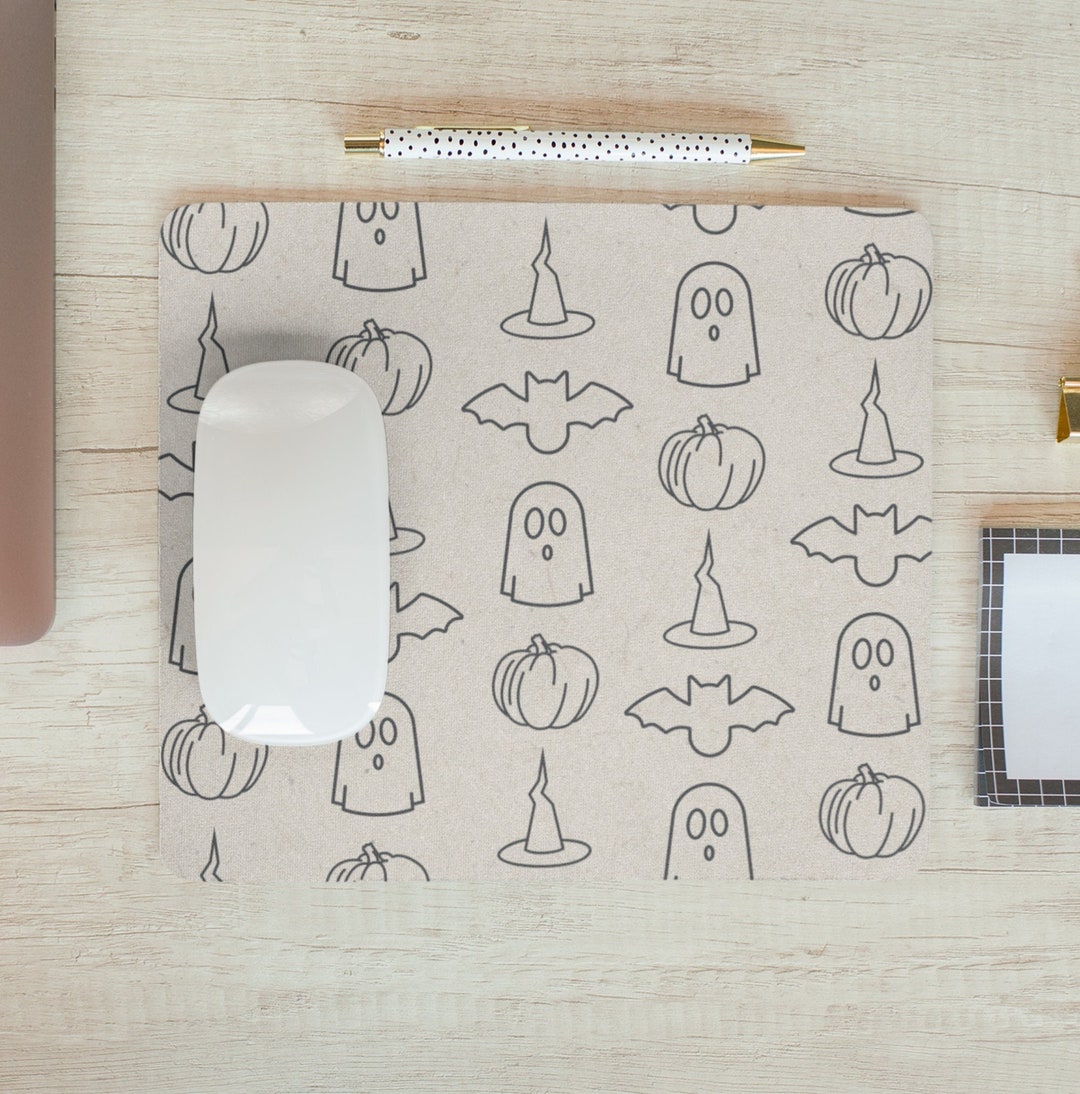 Spooky Ghost Mouse Pad | Minimalist Halloween Mousepad | Boho Office ...