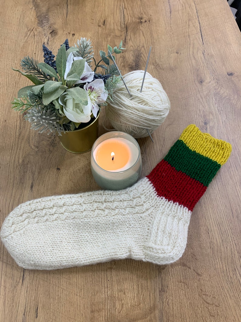 Hand Knitted Lithuanian Wool Socks Winter Socks Great - Etsy