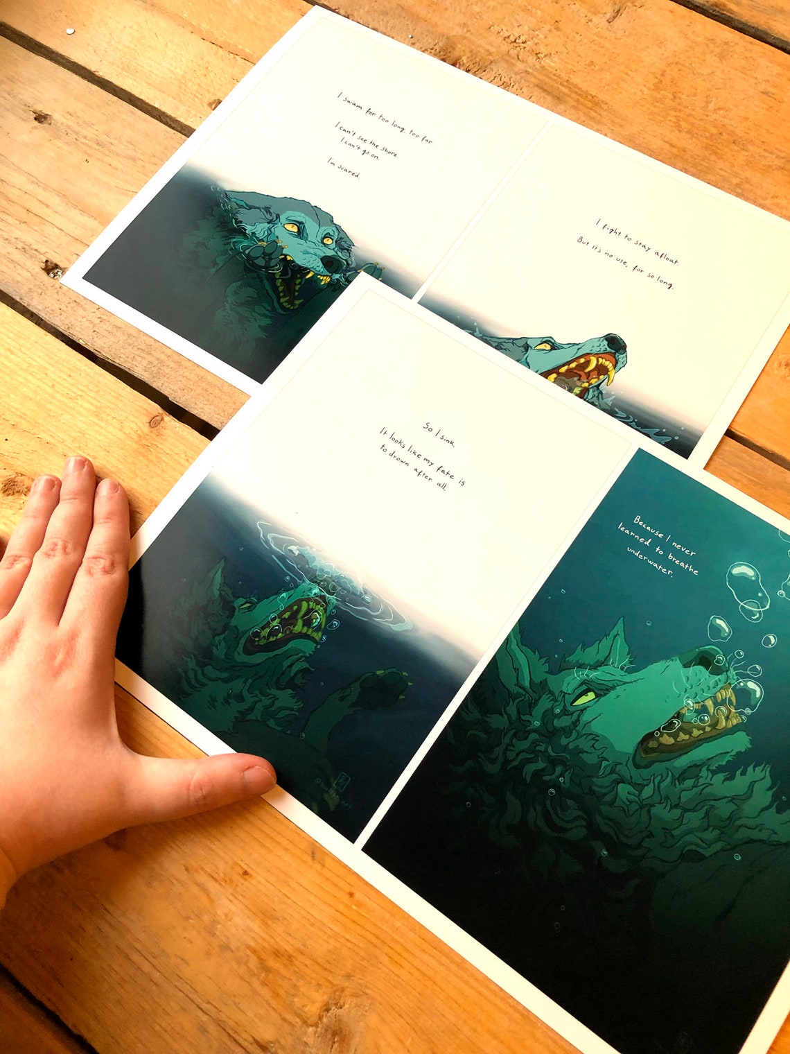 Drown - A4 / 11.7" X 8.27" AND A5 / 8.27 X 5.83 Comic Art Print, Sets ...