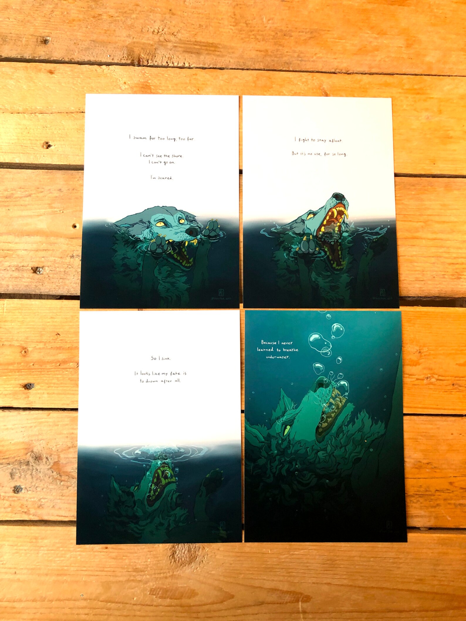 Drown - A4 / 11.7" X 8.27" AND A5 / 8.27 X 5.83 Comic Art Print, Sets ...