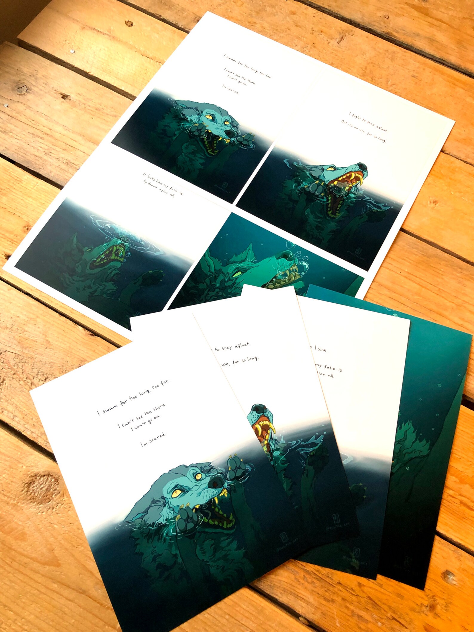 Drown - A4 / 11.7" X 8.27" AND A5 / 8.27 X 5.83 Comic Art Print, Sets ...