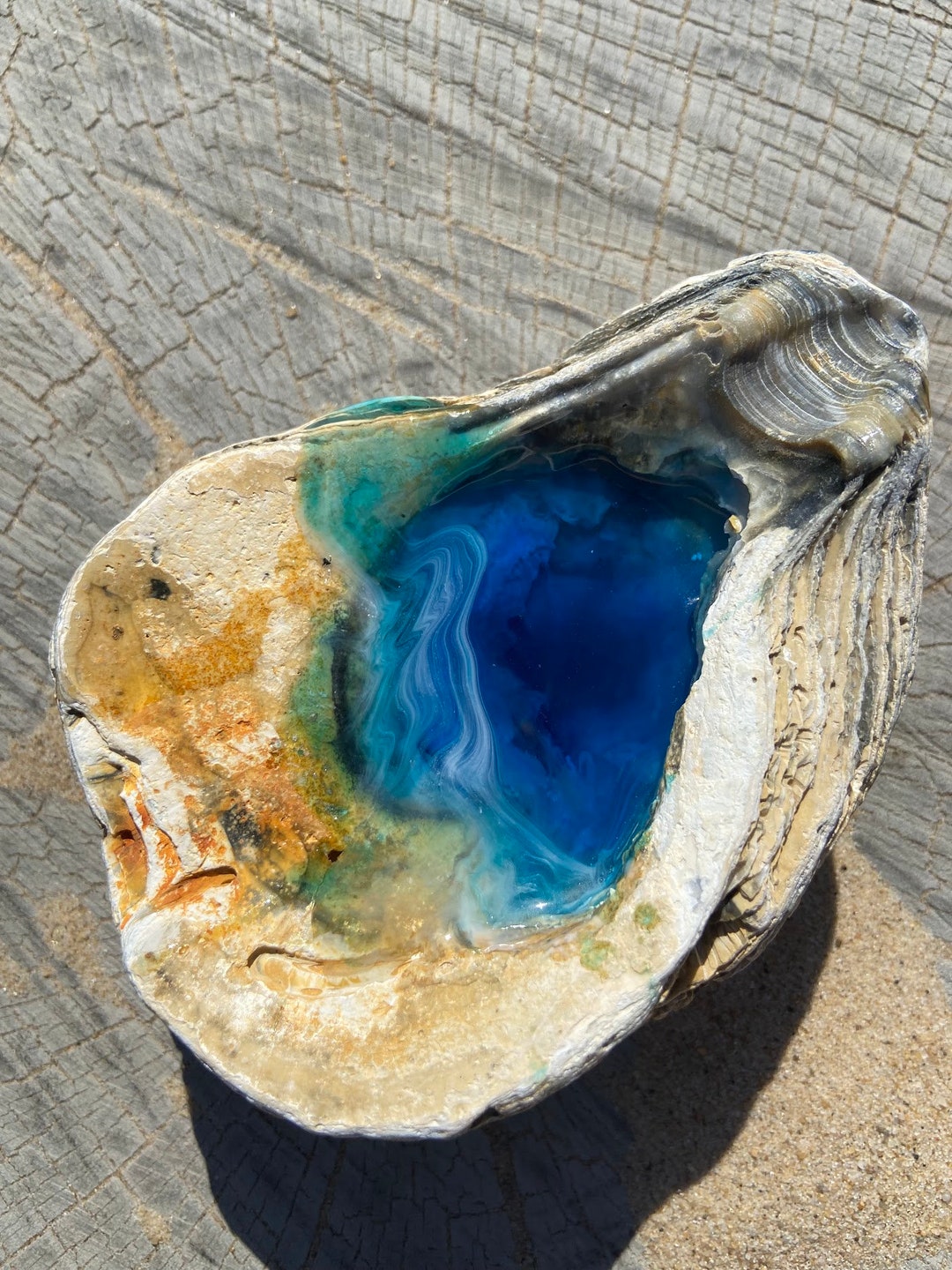 Oyster Shell With Resin Ocean - Etsy