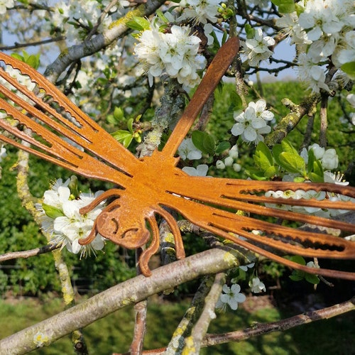Rusty Metal Dragonfly Garden Insect Garden Ornaments Art - Etsy