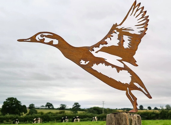 Rusted Metal Duck Rusted Garden Art Rusty Outdoor Ornaments - Etsy