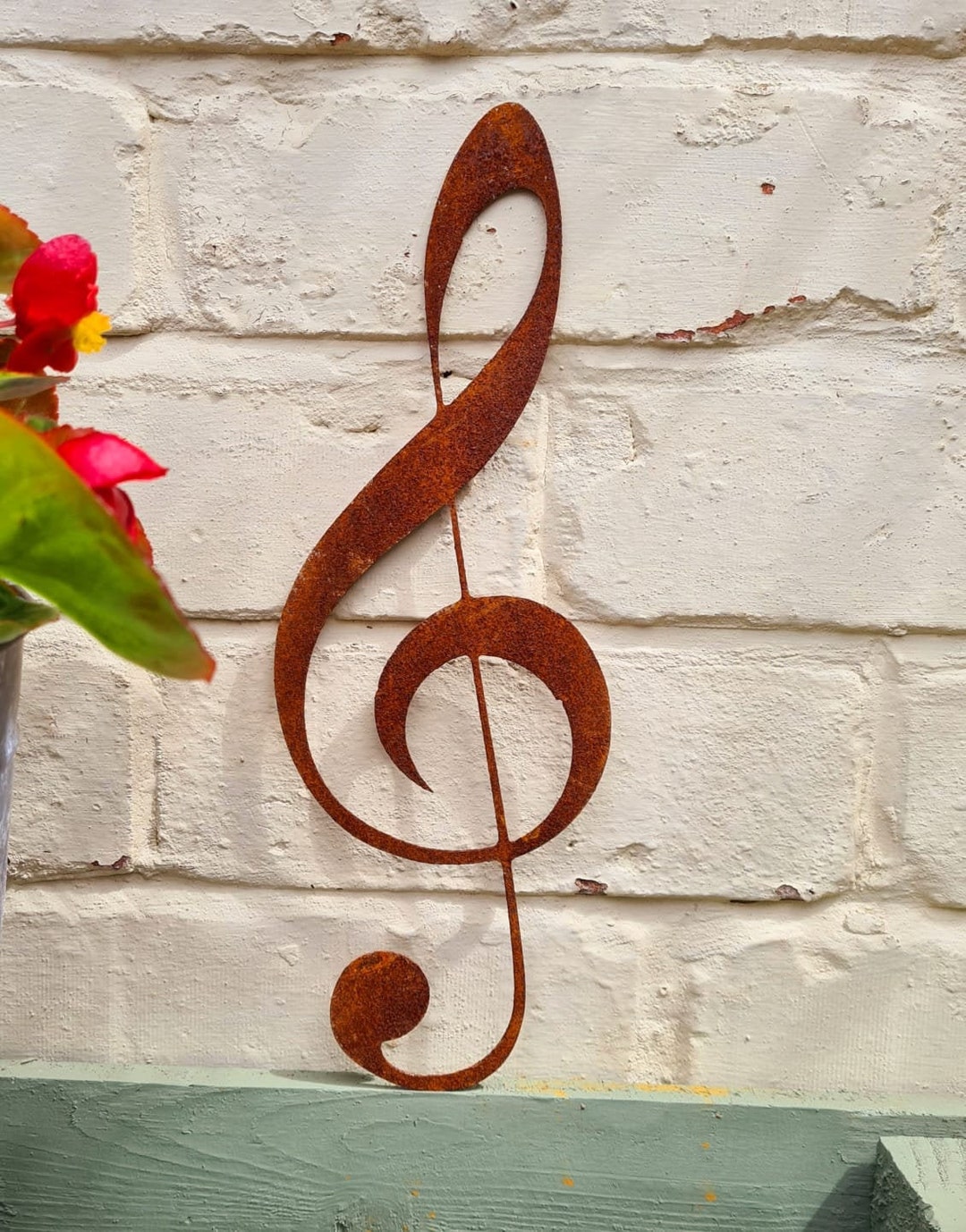 Metal Treble Clef Rusted Garden Art Rusty Outdoor Ornament Sculpture - Etsy