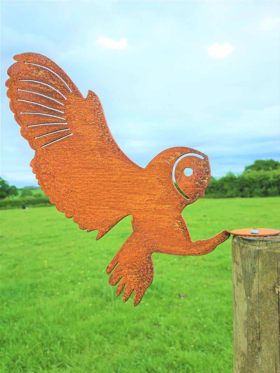 Rusted Metal Owl Sculpture, Rusted Garden Art, Rusty Garden Ornaments ...