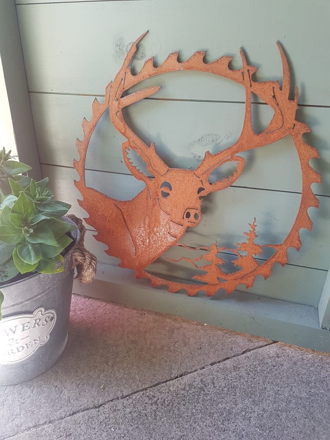 Metal Stag Garden Art Rusty Outdoor Ornament Sculpture - Etsy