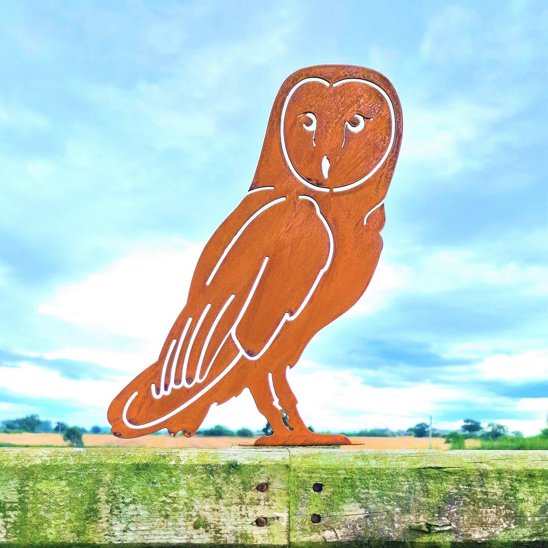 Rusted Metal Owl Rusted Garden Art Rusty Outdoor Ornaments - Etsy UK