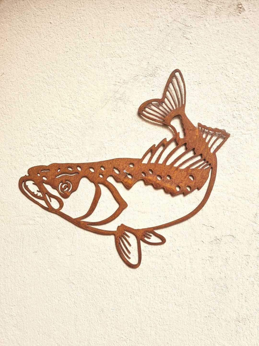 Metal Fish Garden Art Rusty Outdoor Ornament Sculpture - Etsy