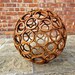 Rusted Metal Garden Ball Globe Sculpture Rusted Garden Art Rusty ...