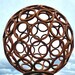 Rusted Metal Garden Ball Globe Sculpture Rusted Garden Art Rusty ...