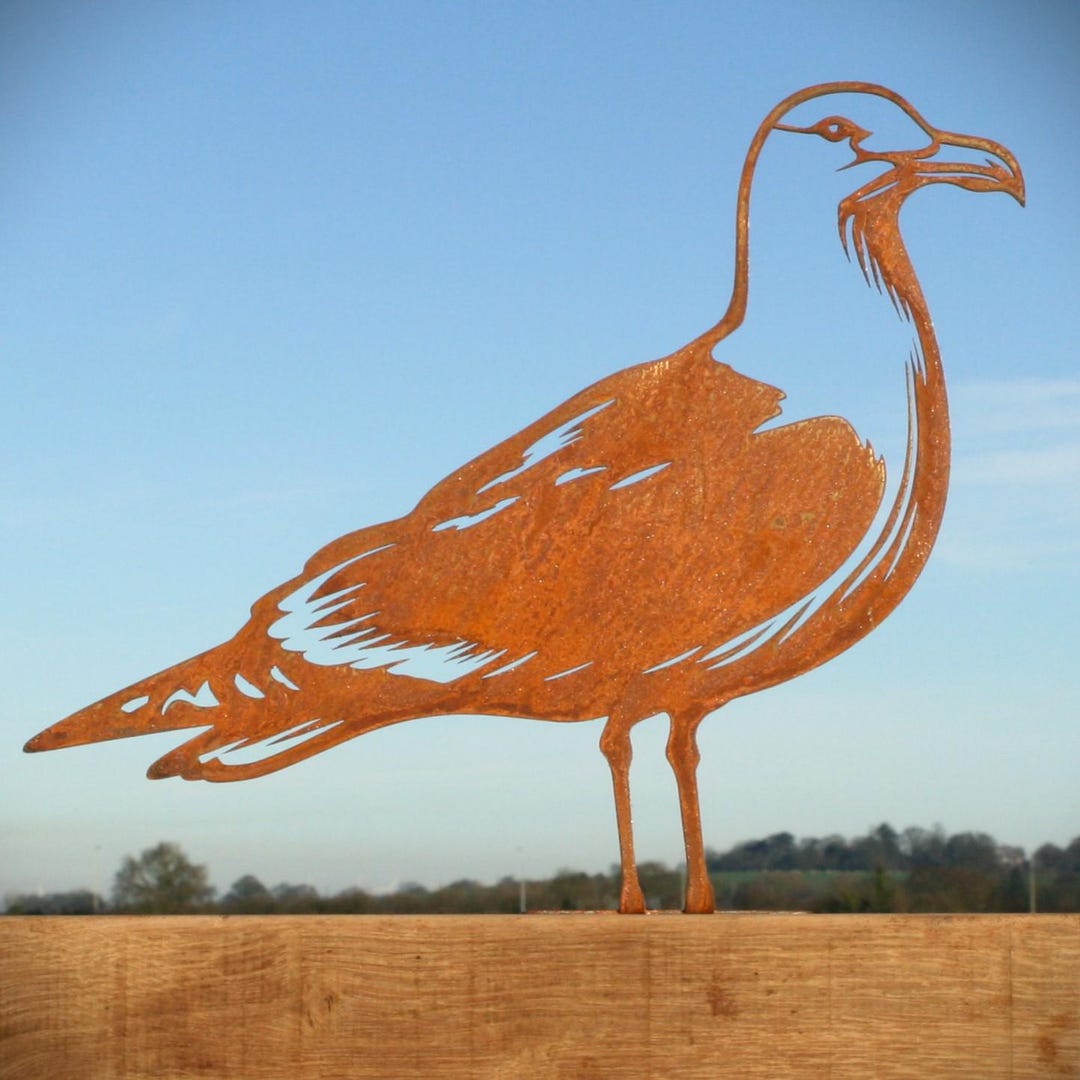 Metal Seagull Garden Art Outdoor Ornament Sculpture - Etsy