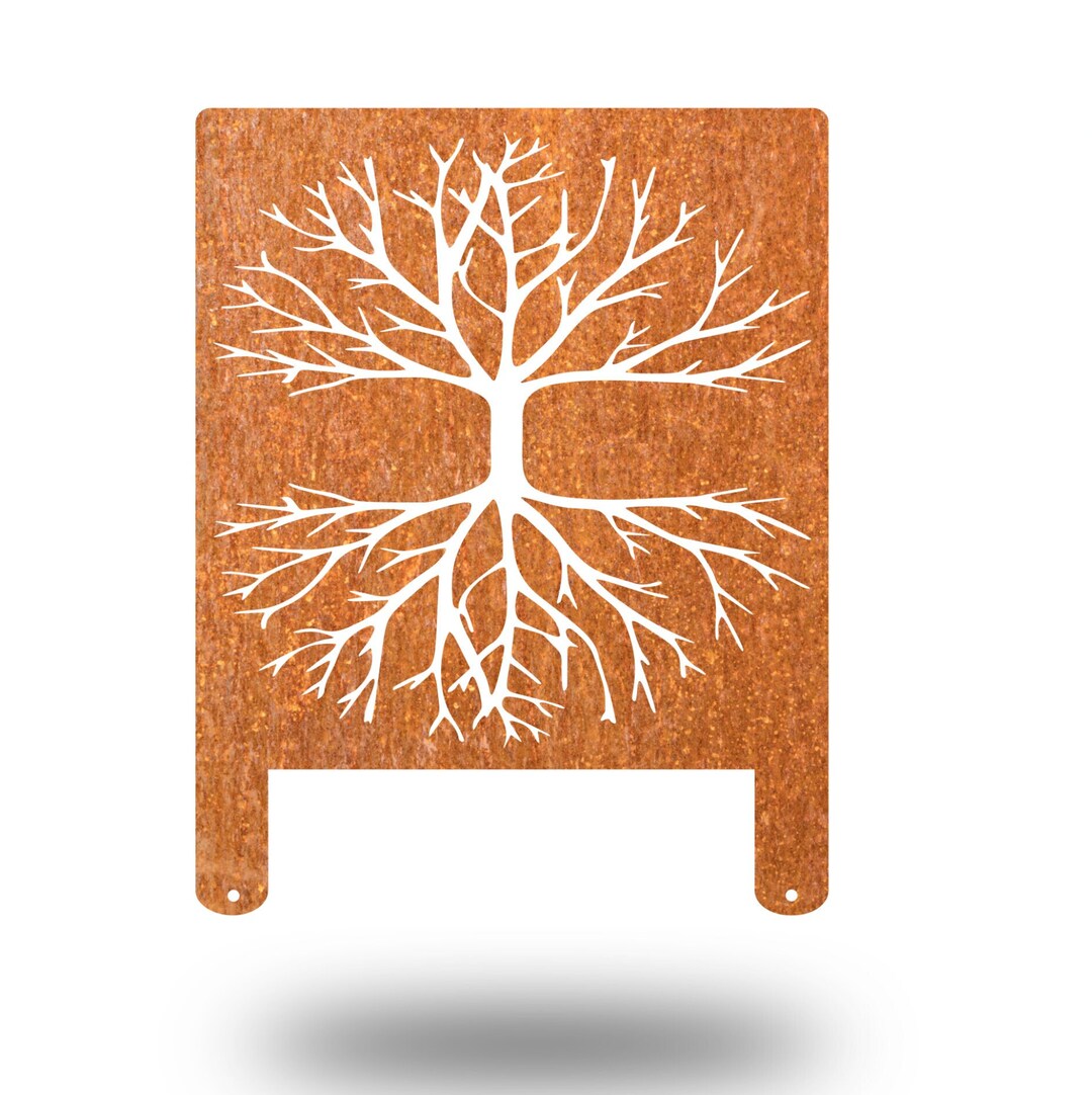 Metal Tree and Roots Screen Border Edging Rusty Garden Art Rusty ...