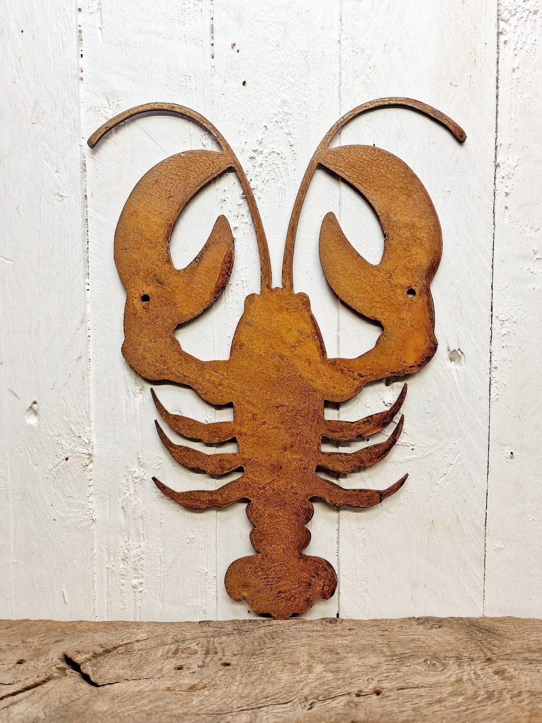 Metal Lobster Seaside Garden Ornament Coastal Decor Rustic Outdoor ...