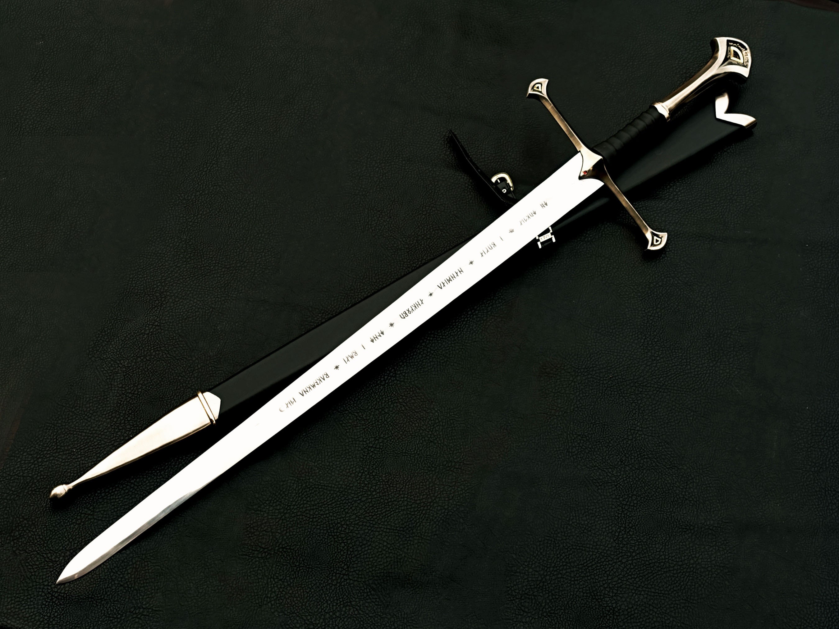 ANDURIL Sword of Strider Custom Engraved Sword LOTR Sword NARSIL Sword ...