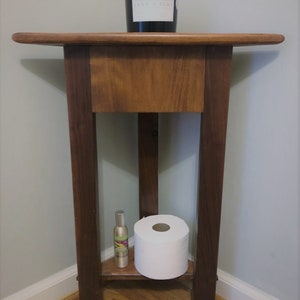 Bathroom Corner Table With Bottom Shelf - Etsy
