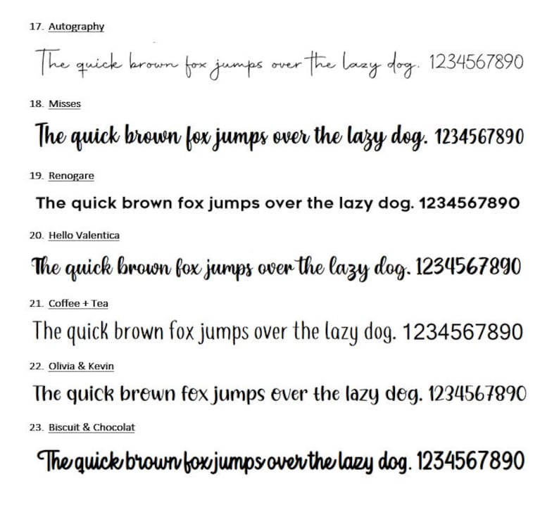Add on Personalization Font Choices - Etsy