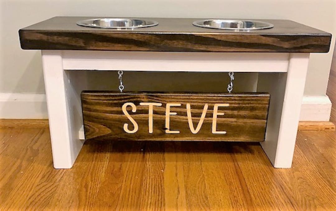 Wooden Dog Bowl Stand - Dog Bowl Feeder - Personalized Dog Bowl - Etsy