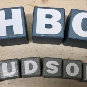 Personalized Name Blocks - Wooden Baby Square Building Blocks - Etsy
