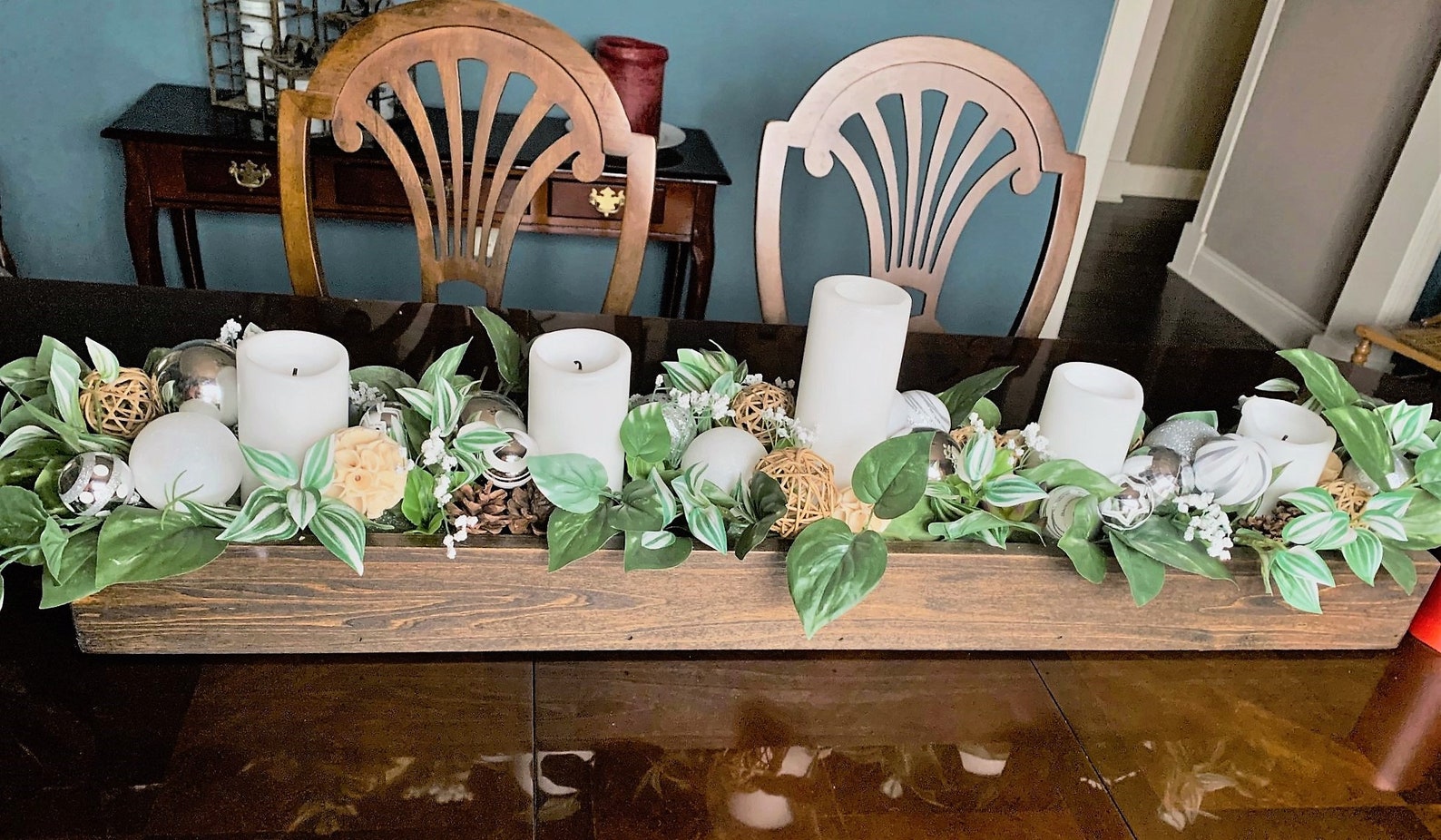 Wooden Table Runner - Rustic Centerpiece Box - Etsy