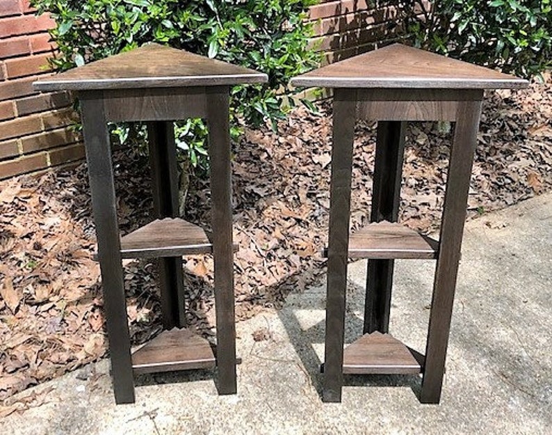 Corner Table With Shelves - Etsy