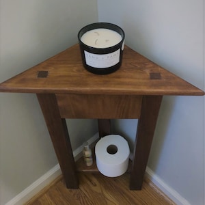 Bathroom Corner Table With Bottom Shelf - Etsy