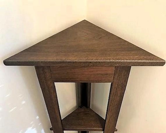 Bathroom Corner Table With Bottom Shelf Etsy