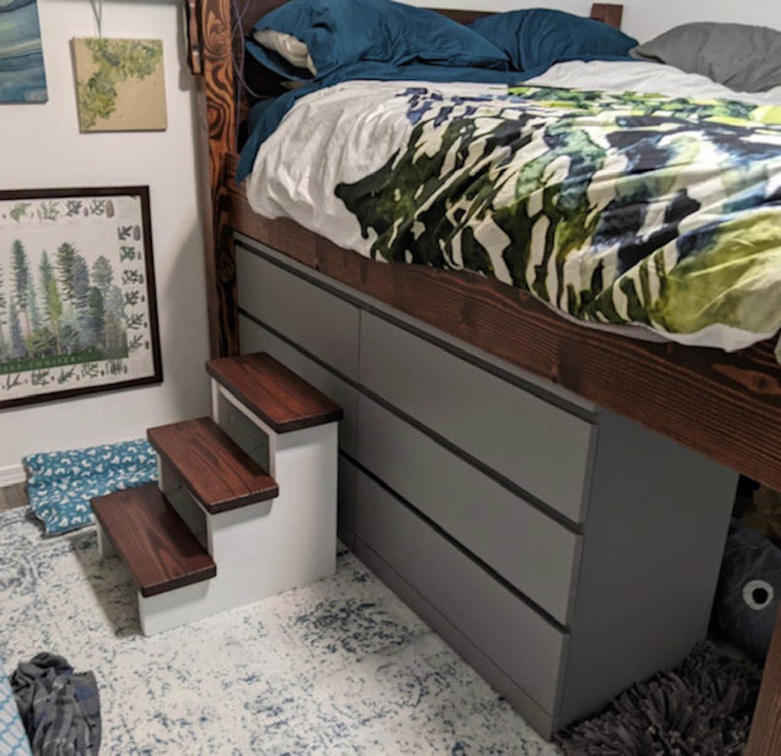 Three Step Stool Extra Large Step Stool - Etsy