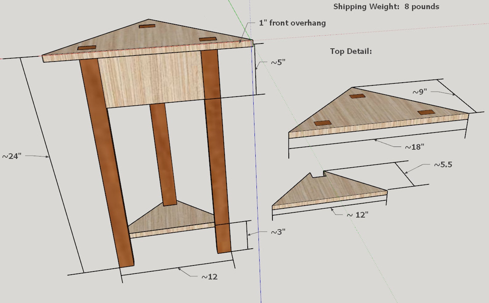 Bathroom Corner Table With Bottom Shelf - Etsy