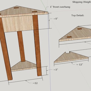 Bathroom Corner Table With Bottom Shelf - Etsy