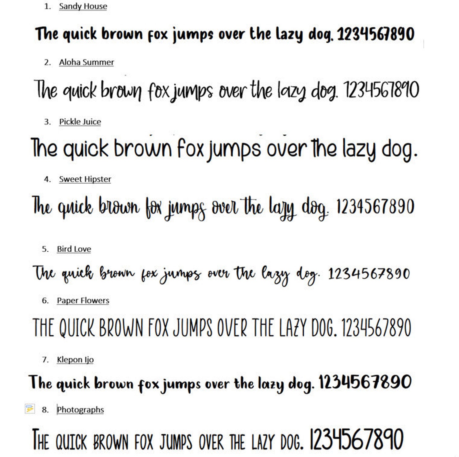 Add on Personalization - Font Choices - Etsy