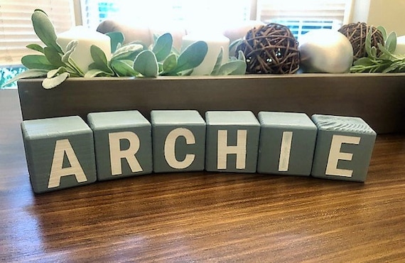 Personalized Name Blocks Wooden Baby Square Building Blocks - Etsy