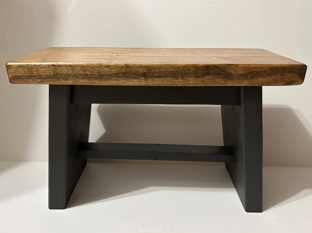 18x7 Single Step Stool, Wooden Step Stool, Rustic Step Stool, Kitchen ...