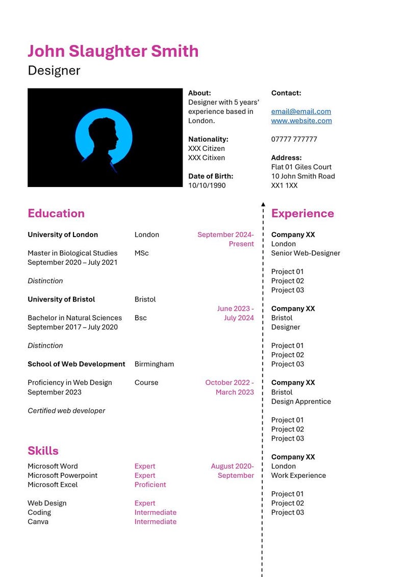 Simple and Stylist Word CV Template - Etsy