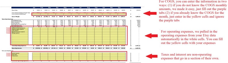 3 Automated Templates: Tax + Income Statement + COGS | Cpa-designed ...