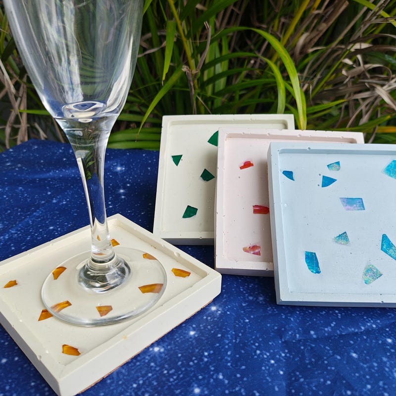 Retro Glass Coasters - Etsy