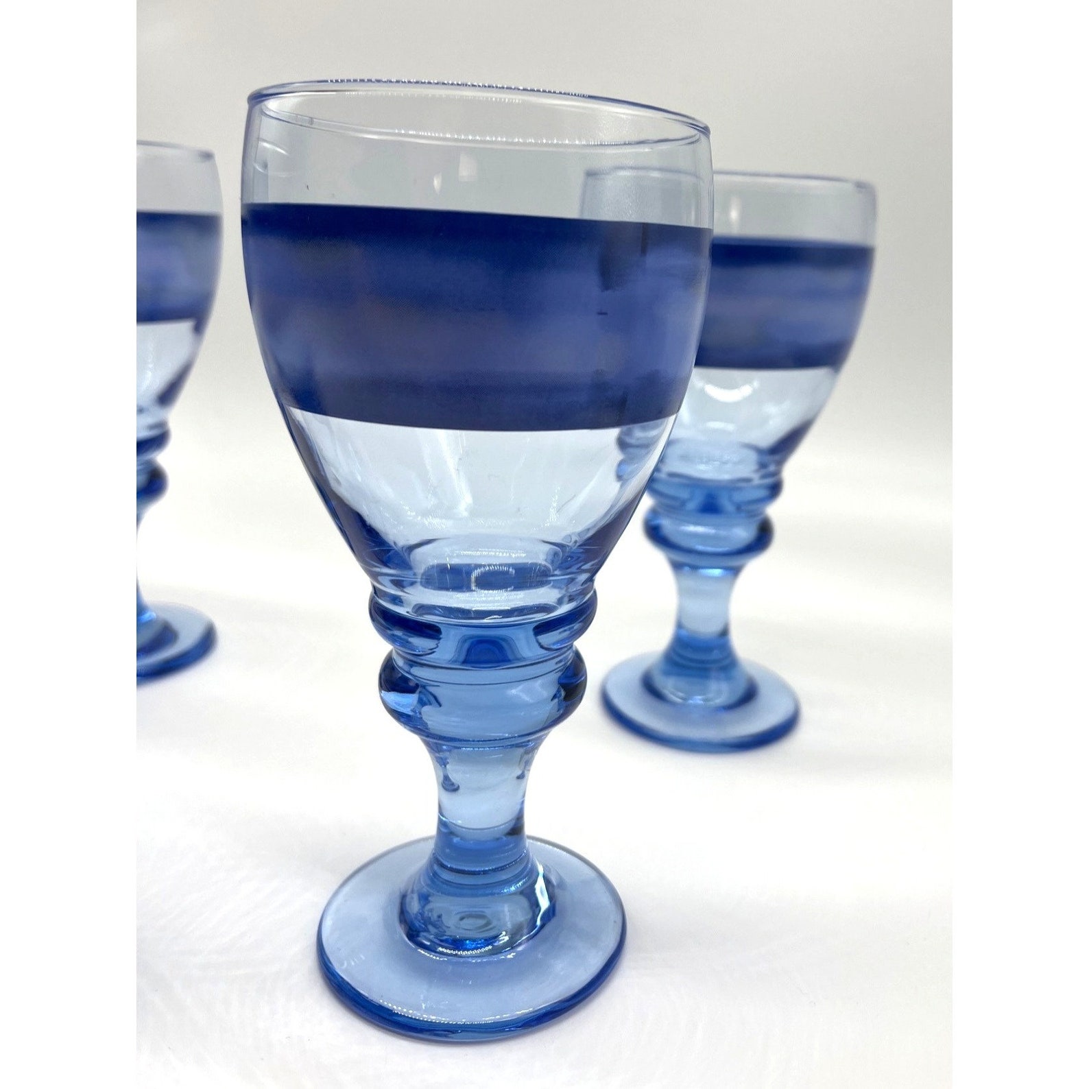 Vintage Libbey Nova Blue Water Goblets Set of 4 - Etsy