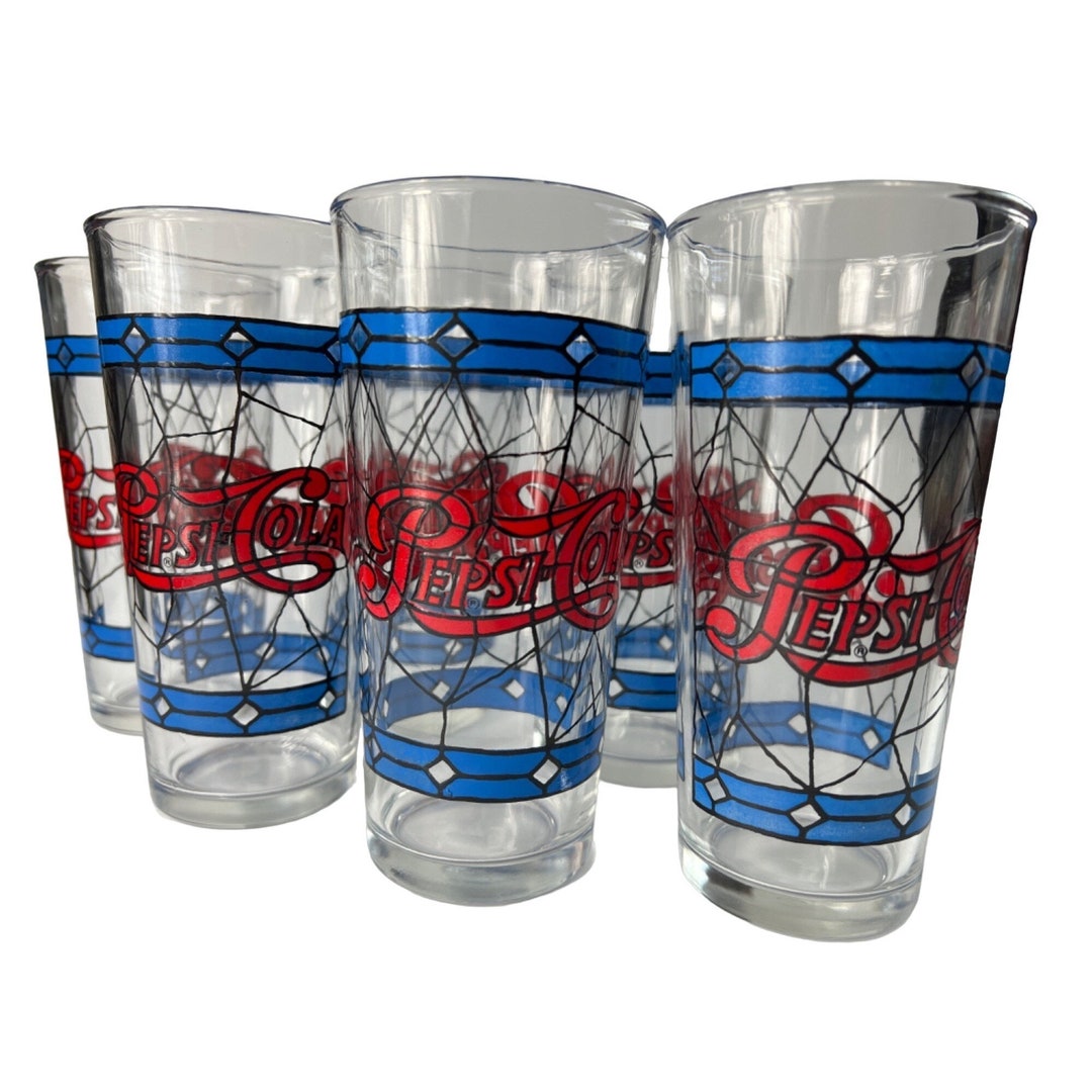 Vintage Set of 6 Pepsi Cola 1970's Tiffany Stained Glass - Etsy